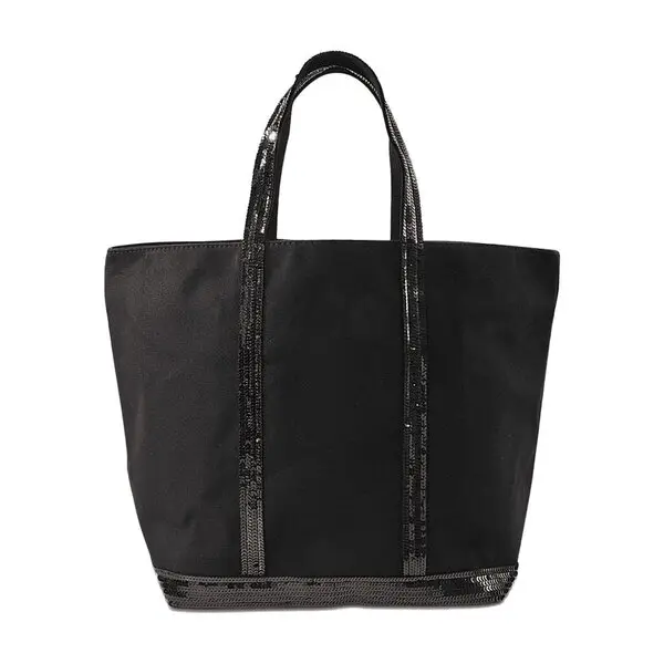 Vanessa Bruno Canvas And Sequin Tote With Zip - Black