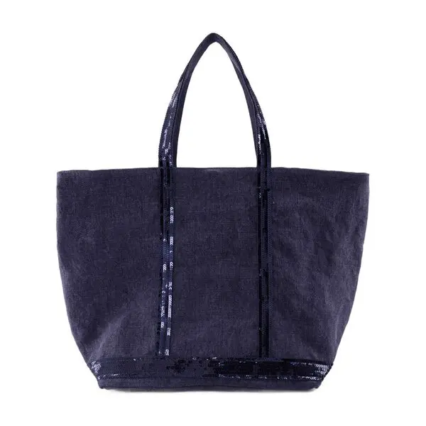 Vanessa Bruno Cabas L Linen Shopper Bag - Blue