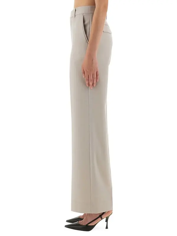 Victoria Beckham Classic Straight Leg Trousers - Beige