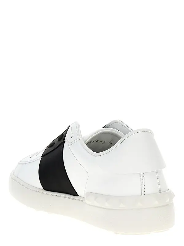 Valentino Garavani Leather 'open' Sneakers - White/black