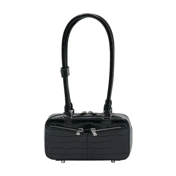 SELF-PORTRAIT Mini Leather Shoulder Bag - Black