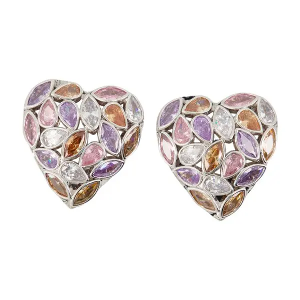SELF-PORTRAIT Heart Shaped Earrings - Multicolor