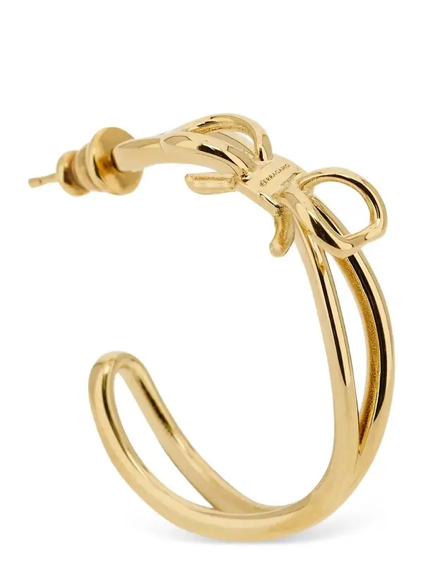 FERRAGAMO Bow Hoop Earrings