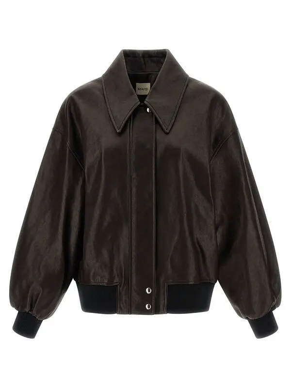 Khaite Shelman' Leather Bomber Jacket