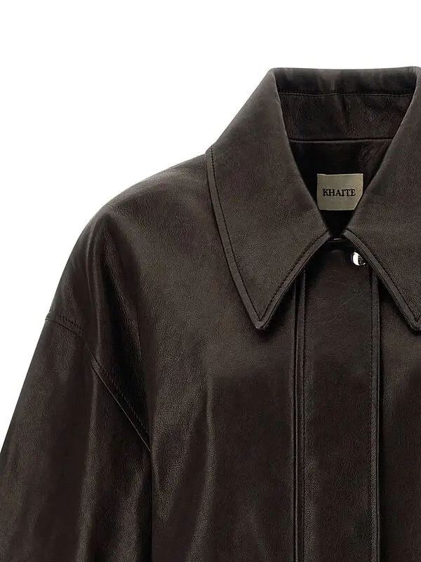 Khaite Shelman' Leather Bomber Jacket