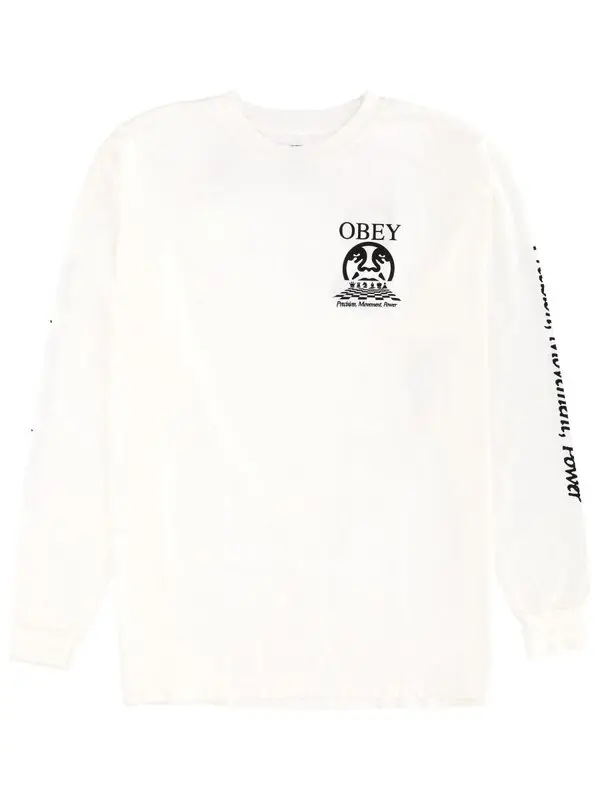 Obey Long Sleeve 'precision' T Shirt - White
