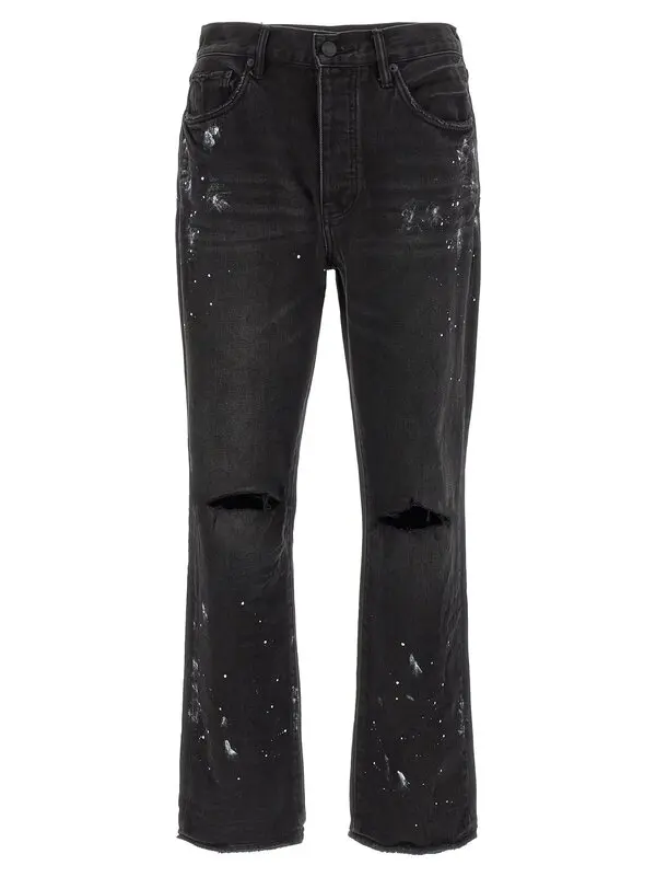 PURPLE BRAND P011 Knee Slit Paint Jeans