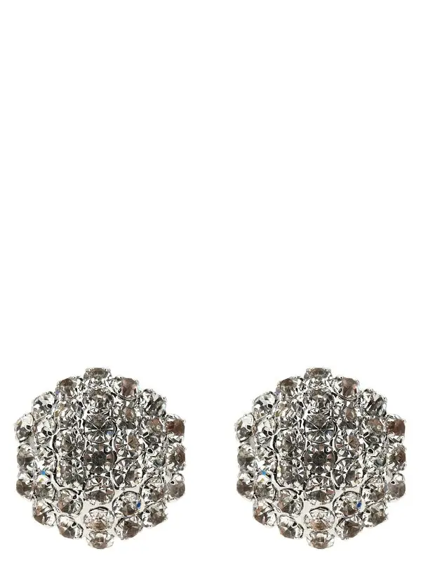 SELF-PORTRAIT Crystal Flower Stud Earrings - Silver