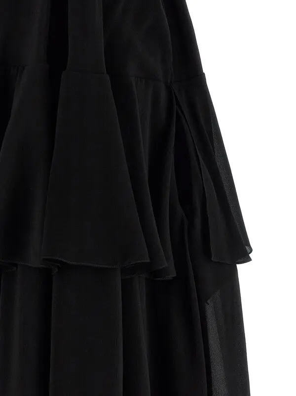 sachin and babi light blue dress CHLOÉ Oversized ribbed wool and pleated silk-chiffon maxi dress – Uberchique main image 1