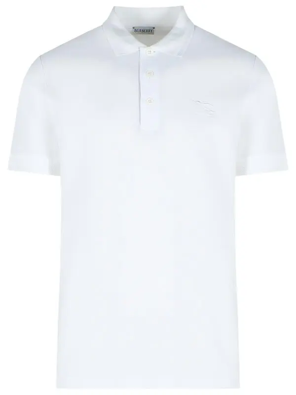 Burberry Eddie' Cotton Polo Shirt - White
