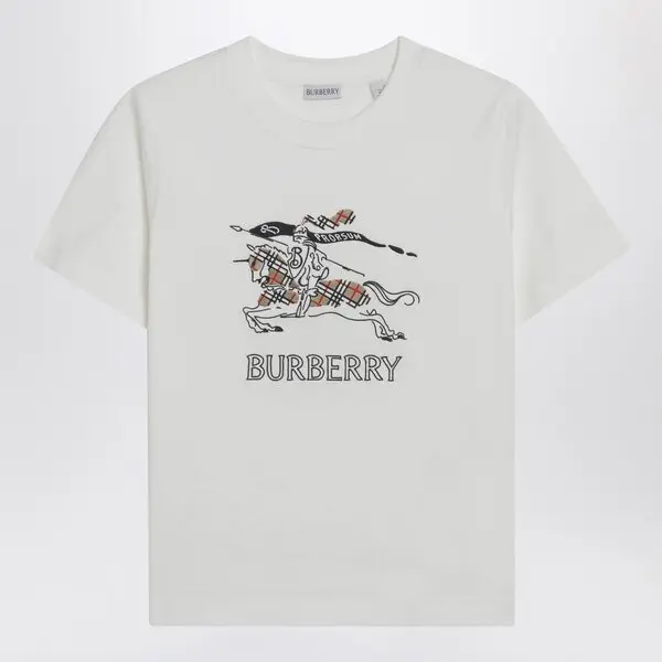 Burberry Cotton T-shirt With Ekd Design - White