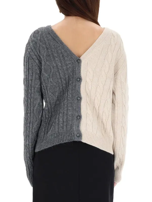 Moschino Two Tone Cardigan - Grey