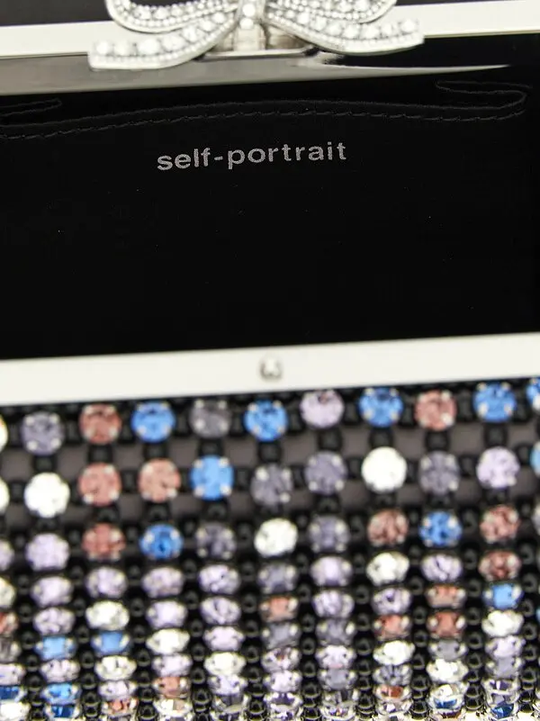 SELF-PORTRAIT Crystal Chainmail Clutch - Multicolor