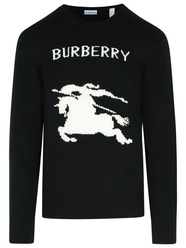 Burberry Wool And Cashmere Crewneck Sweater - Black