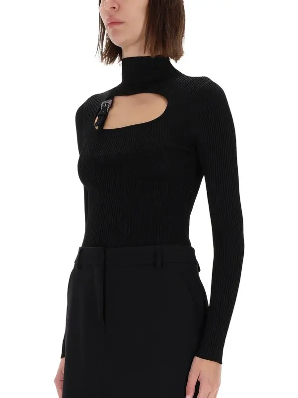 Versace Ribbed Top With Buckle