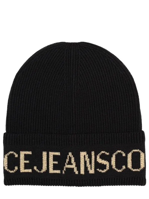 Versace Wool And Acrylic Beanie - Black