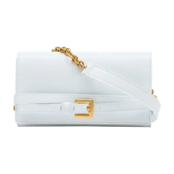 Balmain Shuffle Wallet On Chain Leather - White