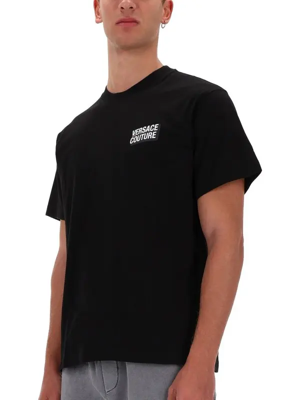 Versace Small Square Logo T Shirt - Black