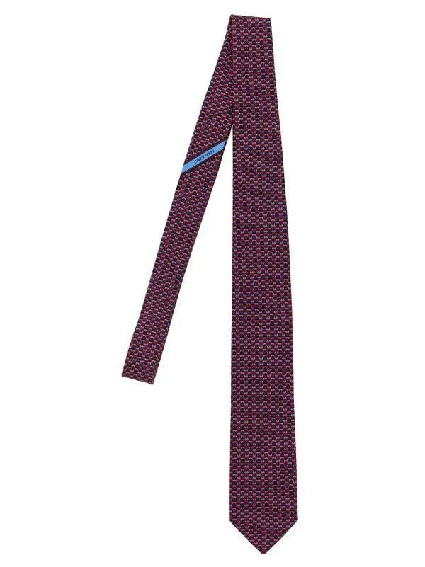 FERRAGAMO Gancini Print Neck Tie - Multicolor