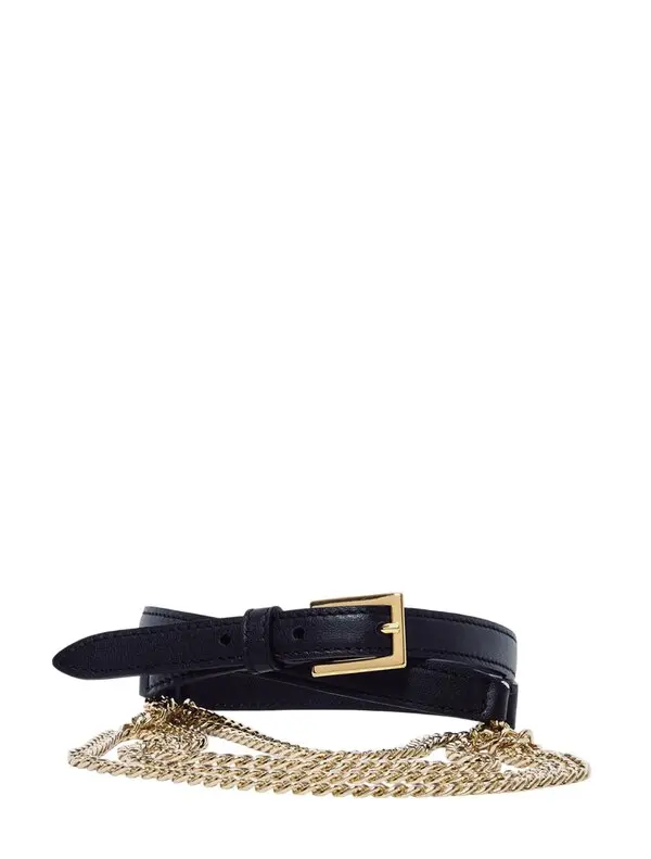 ORTIGNI Leather Belt - Black