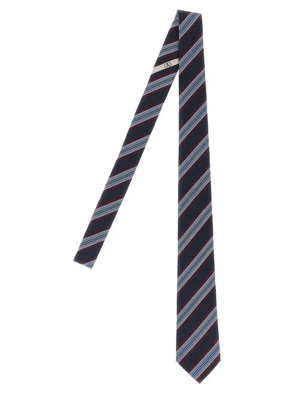 Valentino Garavani Regimental Silk Neck Tie - Blue