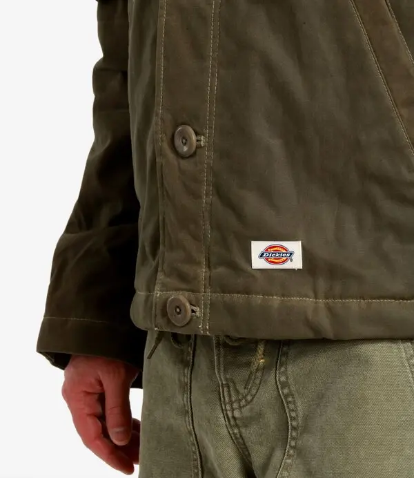 Dickies Waxed Canvas Jacket With Fleece Collar - Green