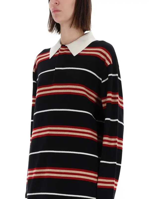 Guest In Residence Striped Cashmere Rugby Polo Shirt