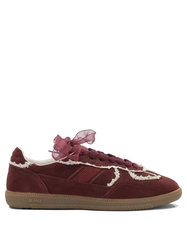 ALOHAS Suede Sneakers With Crochet Trim - Brown