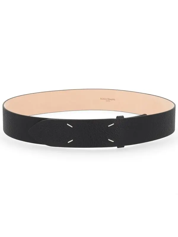 MAISON MARGIELA Four Stitches Leather Belt - Black