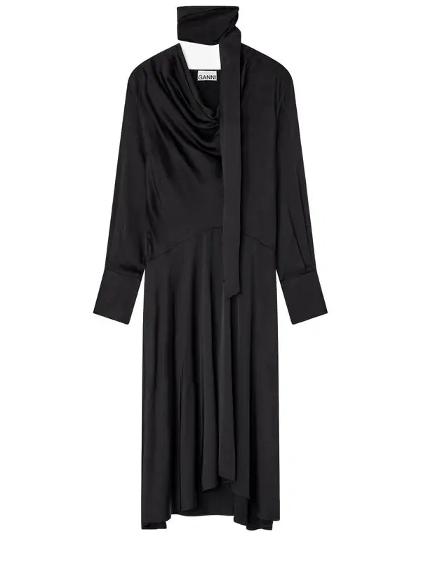 GANNI Midi Dress With Scarf