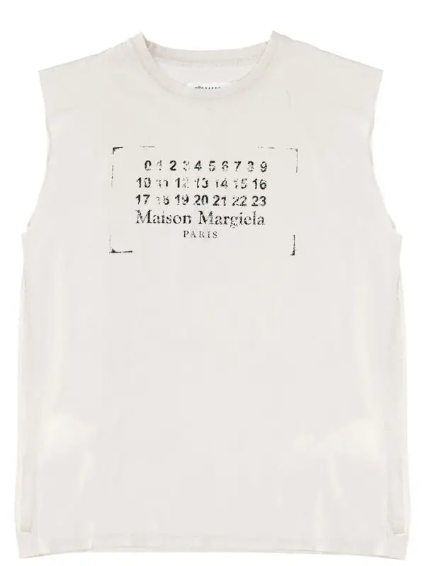 MAISON MARGIELA Top With Logo Print - Beige