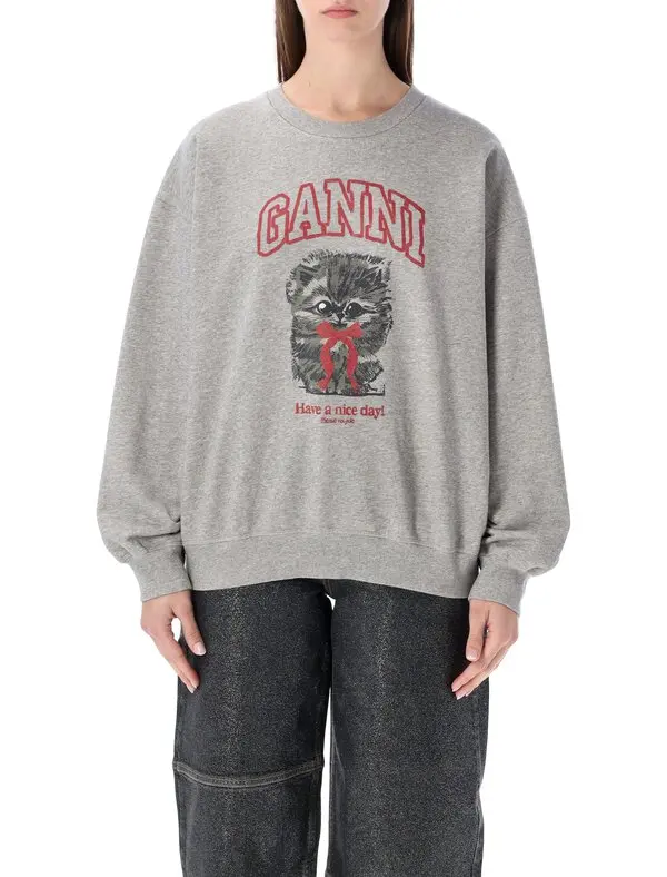 GANNI Graphic Cotton Sweatshirt