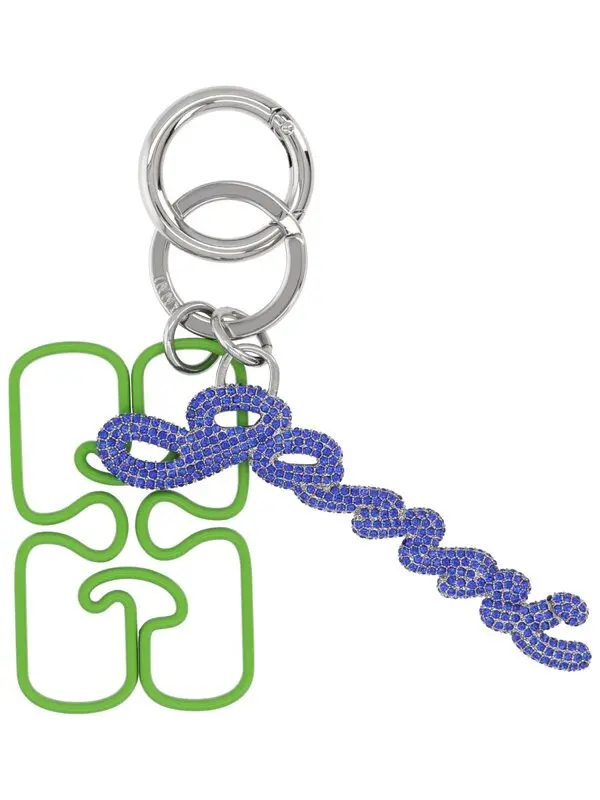 GANNI Logo Keychain - Green