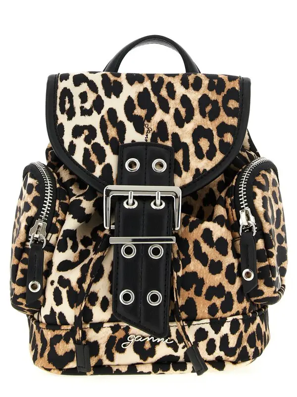 GANNI Animalier Bucky Backpack - Brown