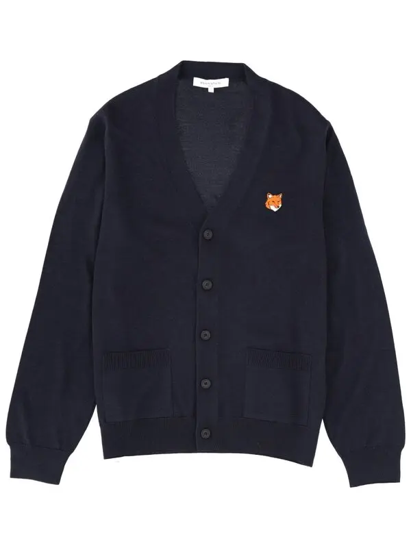 Maison Kitsuné Fox Head Cardigan - Blue