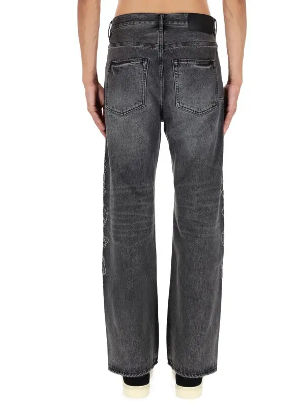 PURPLE BRAND Pants With Traced Gothic Wordmark