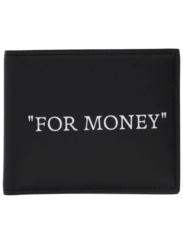 Off White Leather Wallet - Black