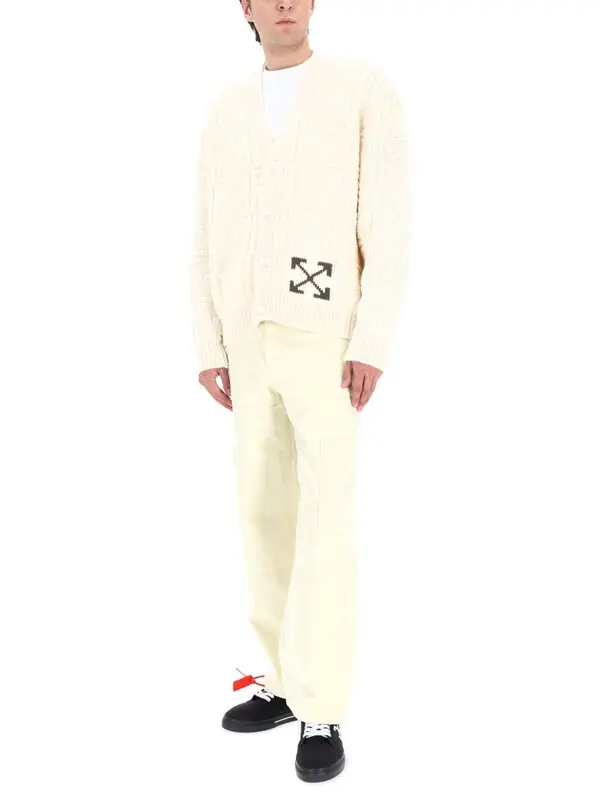 Off White Arrow Stitch Cardigan
