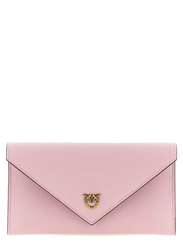 Pinko Flat Mini' Wallet On Chain - Pink
