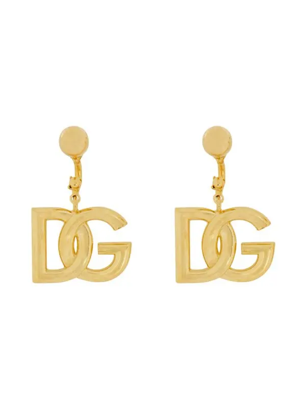 Dolce & Gabbana Logo Clip-on Earrings - Gold