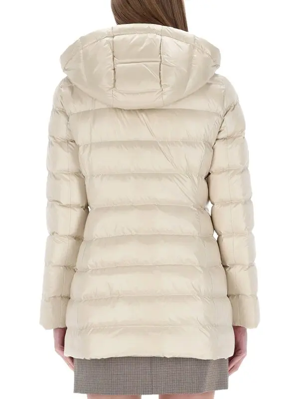 FAY Down Jacket With Hood - Beige