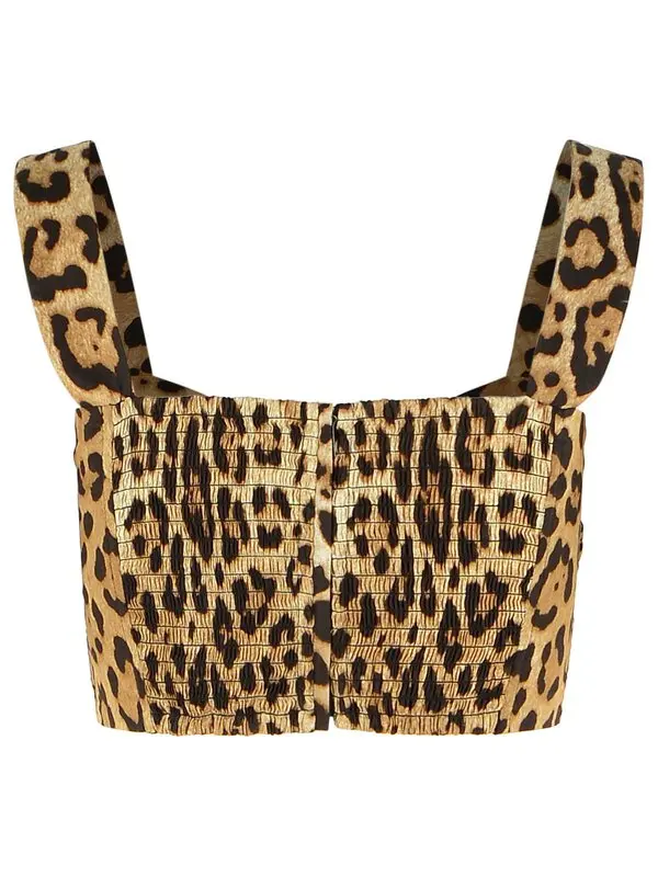 Dolce & Gabbana Leopard Print Bustier - Brown