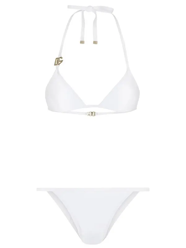 Dolce & Gabbana Logo Bikini Swimsuit - White
