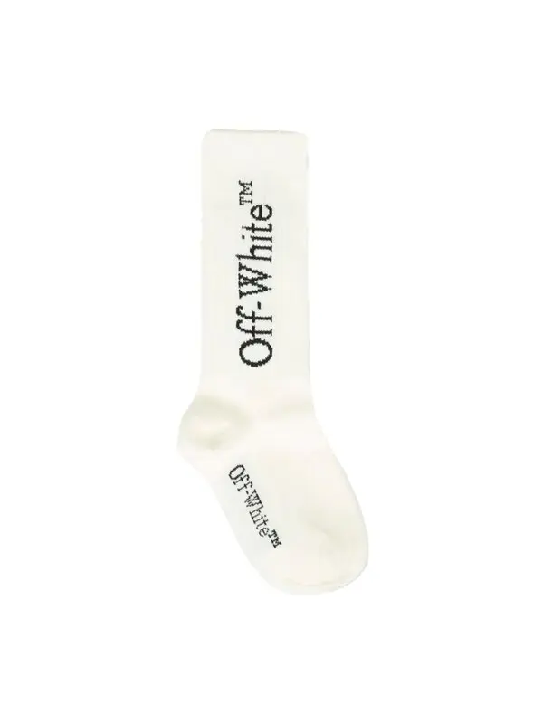 Off White Logo Socks - White