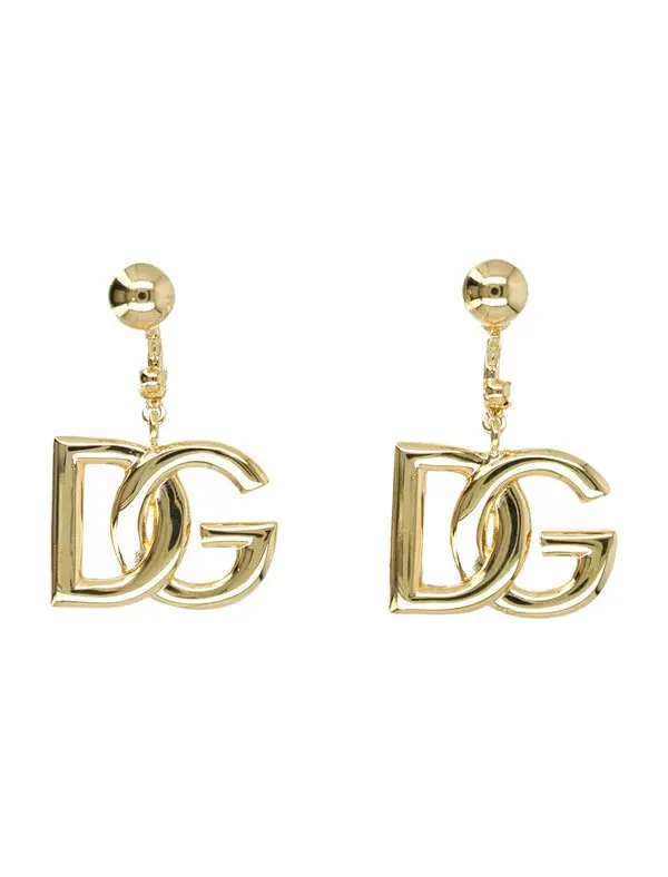 Dolce & Gabbana Dg Logo Dangle Earrings - Golden