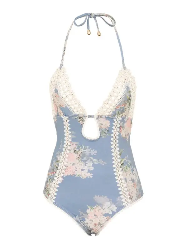 Zimmermann Cascadian One Piece Swimsuit - Baby Blue