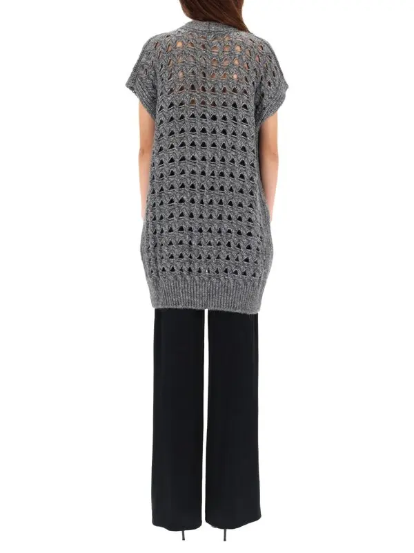 Herno Sleeveless Vest With Perforated Workmanship - Grey