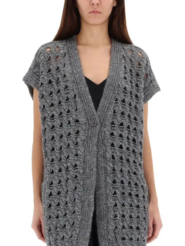 Herno Sleeveless Vest With Perforated Workmanship - Grey