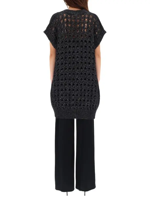 Herno Sleeveless Vest With Perforated Workmanship - Black