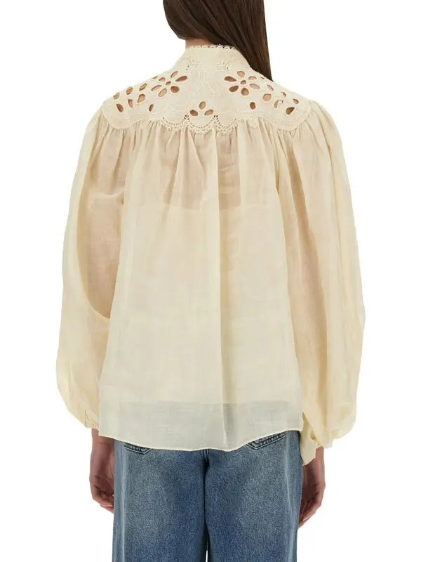Zimmermann Embroidered Blouse - Ivory